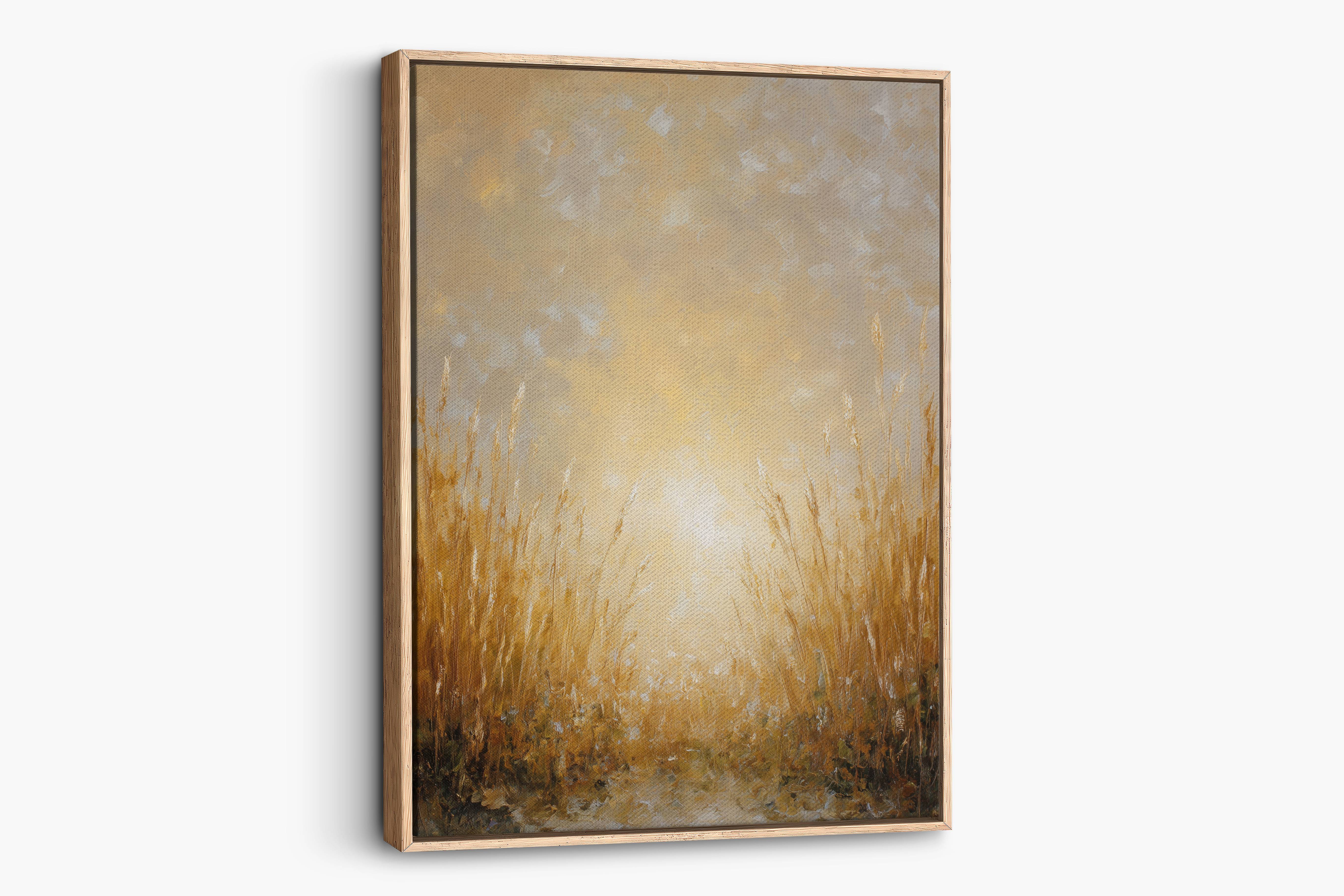 Psalm 23 Canvas Wall Art | Christian Golden Field Painting – StarminStudio