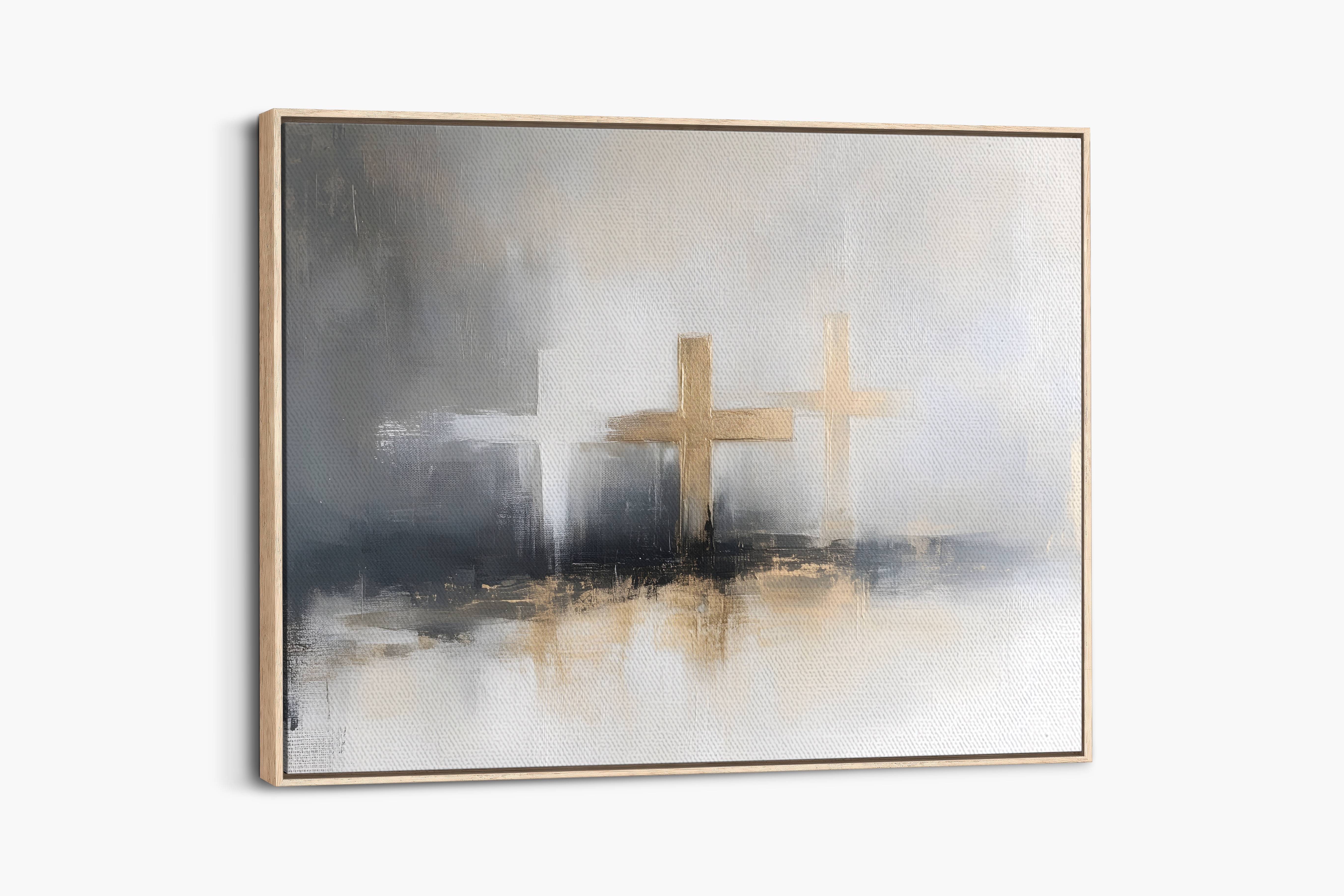 The Cross Of Redemption | Abstract Calvary Canvas, Large Modern Cross ...